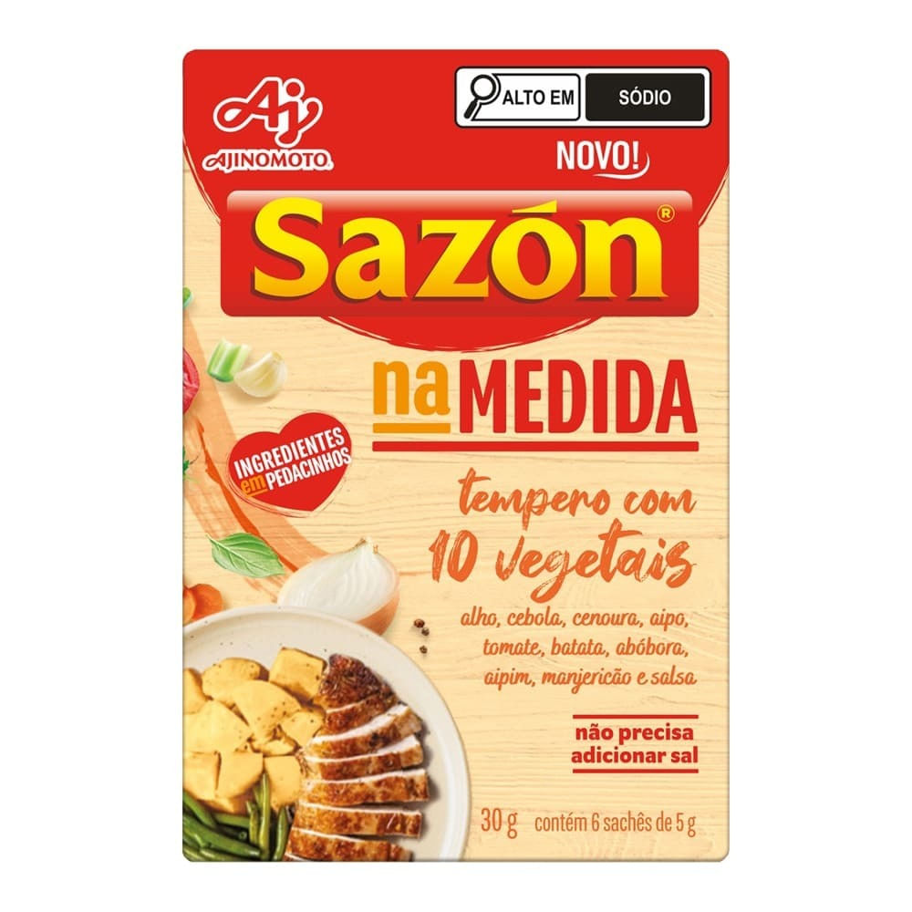 Tempero Pronto Sazon Na Medida 10 Vegetais 30g