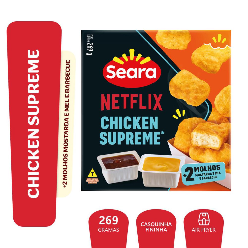 Empanado Frango Chicken Supreme Seara 220g Com 2 Molhos