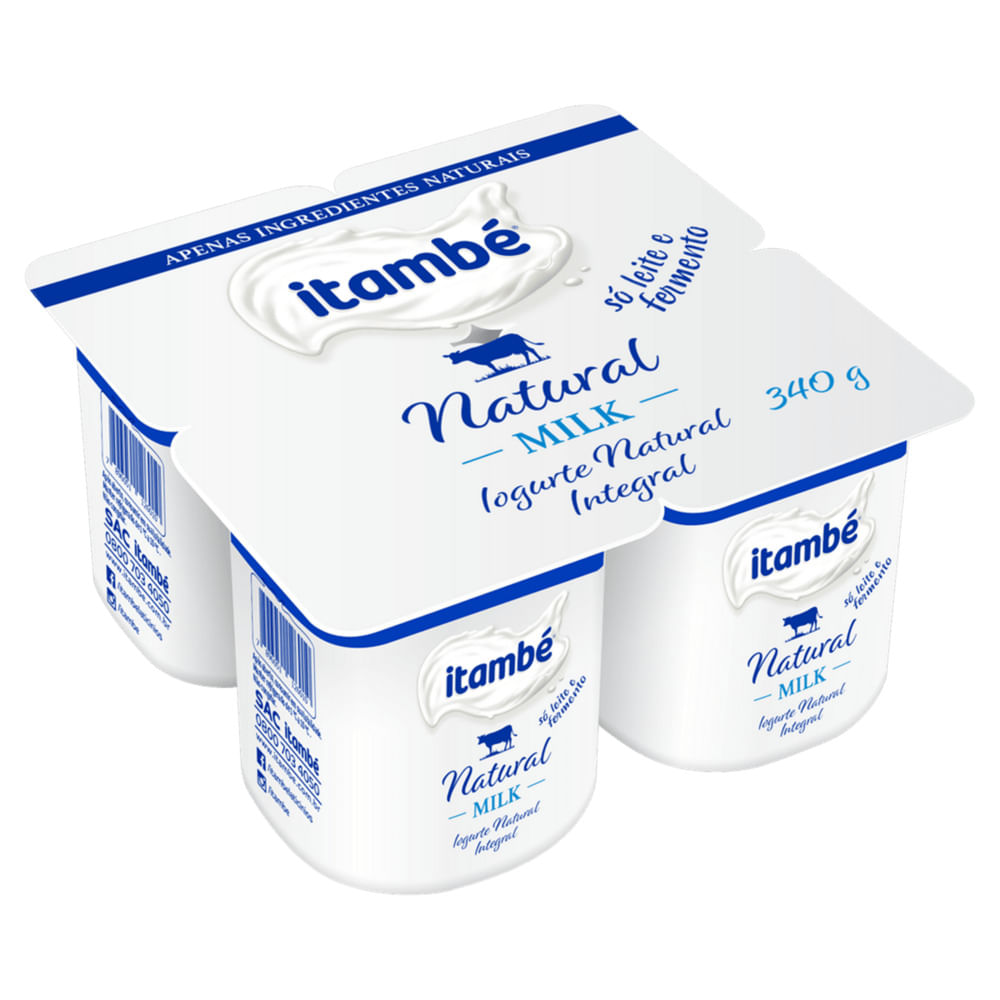 Iogurte Natural Milk Itambé integral 340g