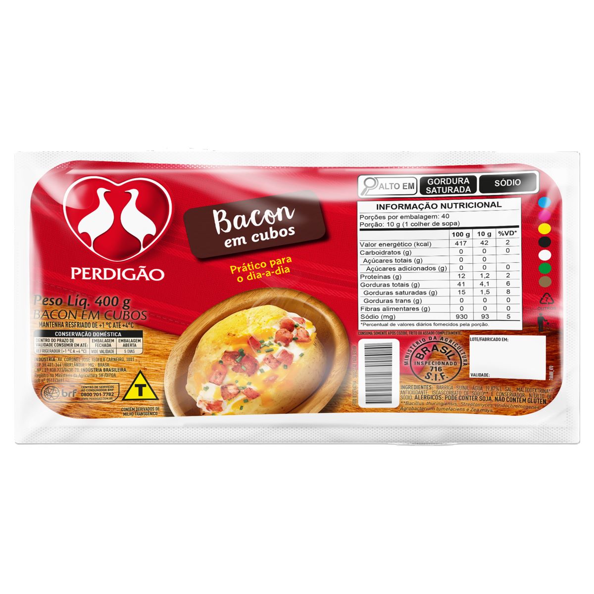 Bacon Perdigão em cubos 400g