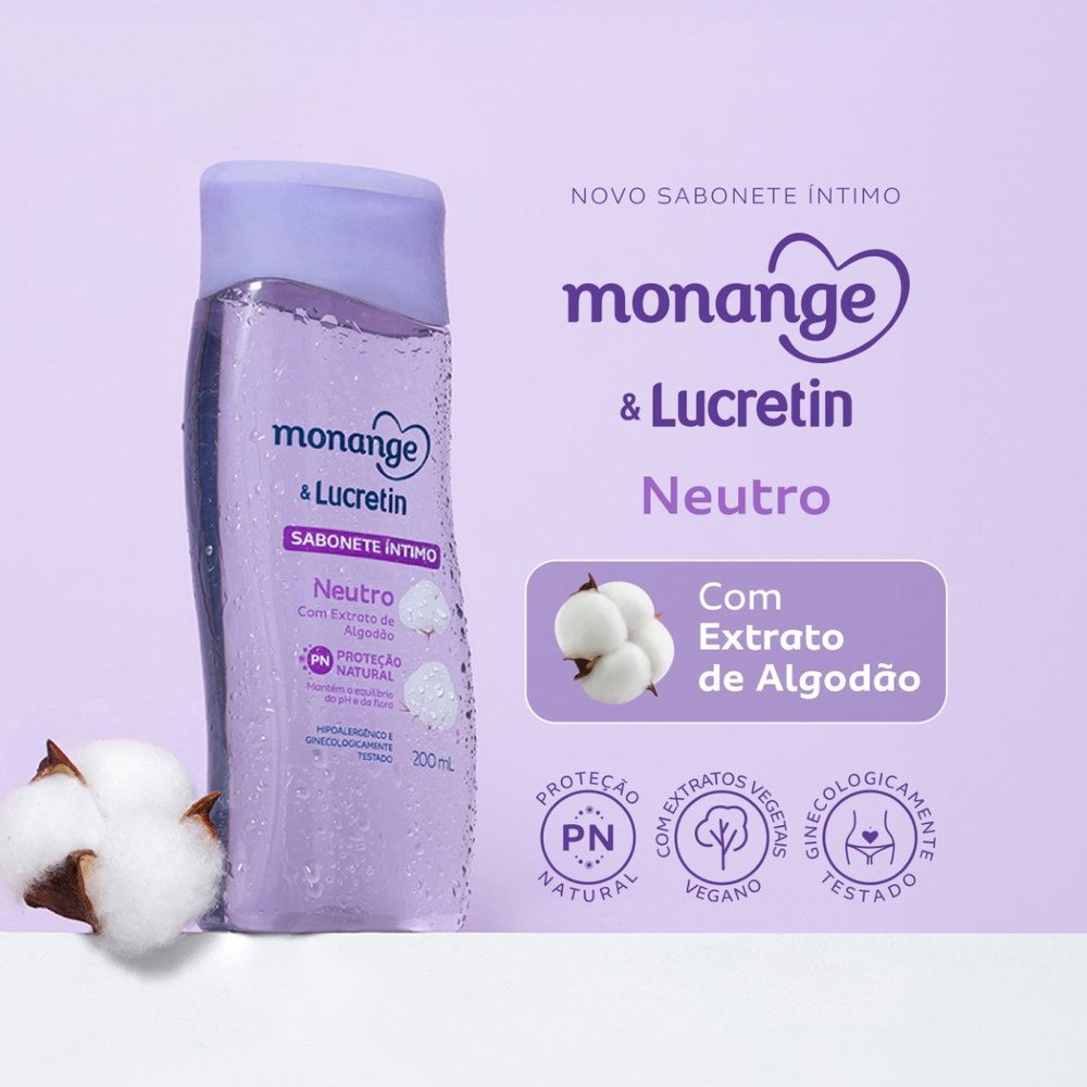 Sabonete Líquido Íntimo Monange & Lucretin Neutro 200ml
