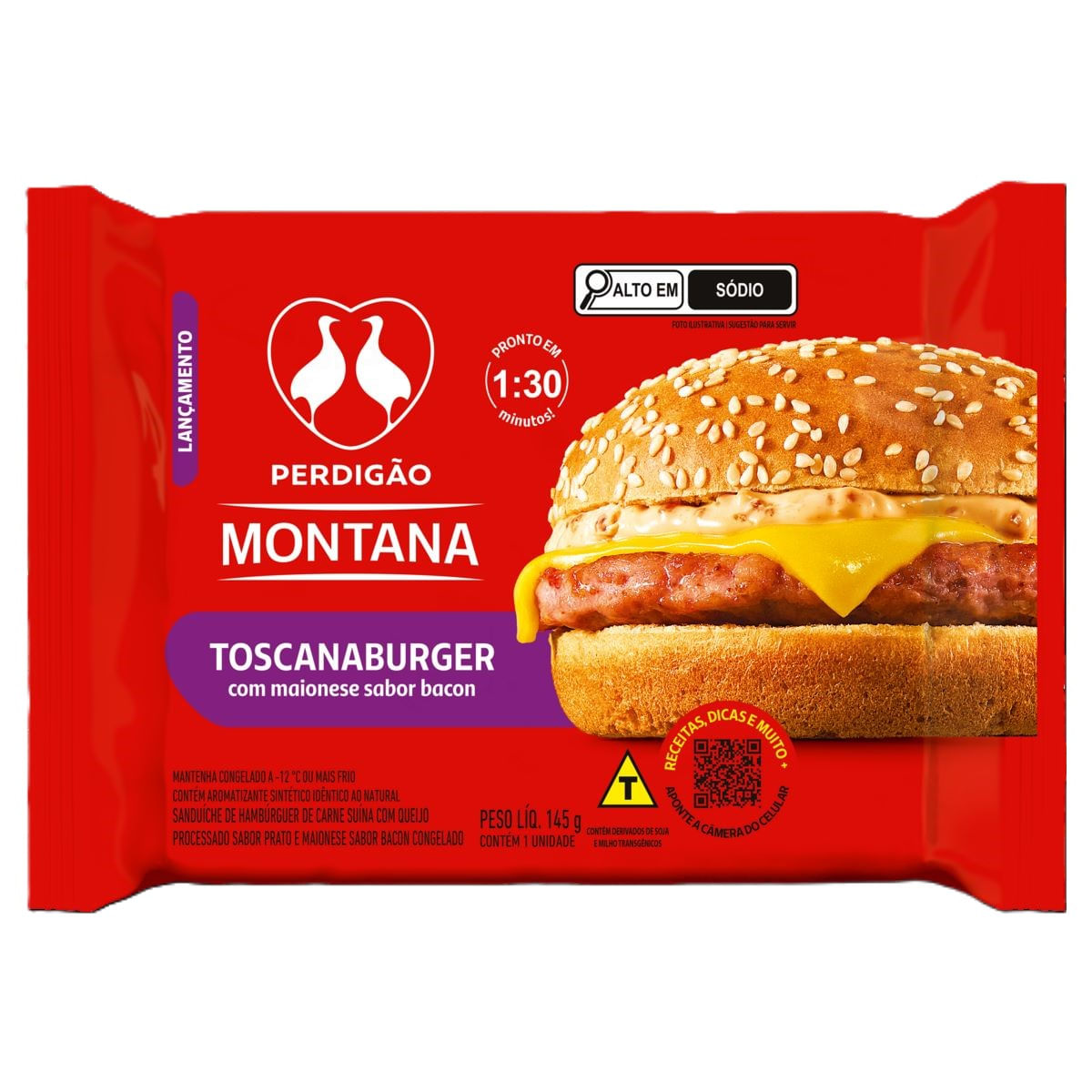 Sanduíche Perdigão Montana Toscanaburguer 145g