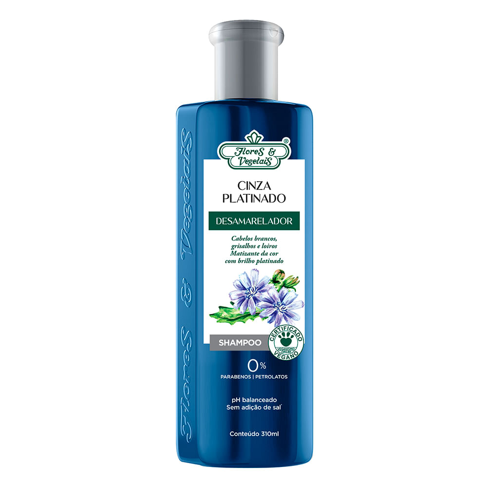 Shampoo Flores e Vegetais Matizante Cinza Platinado 310ml