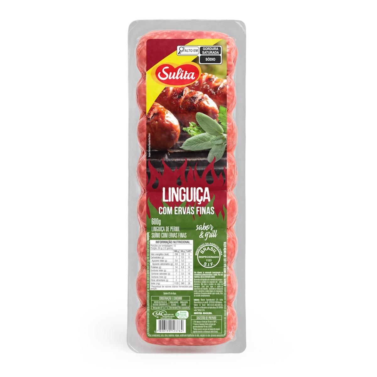 Linguiça Pernil Com Ervas Finas Sulita 600g