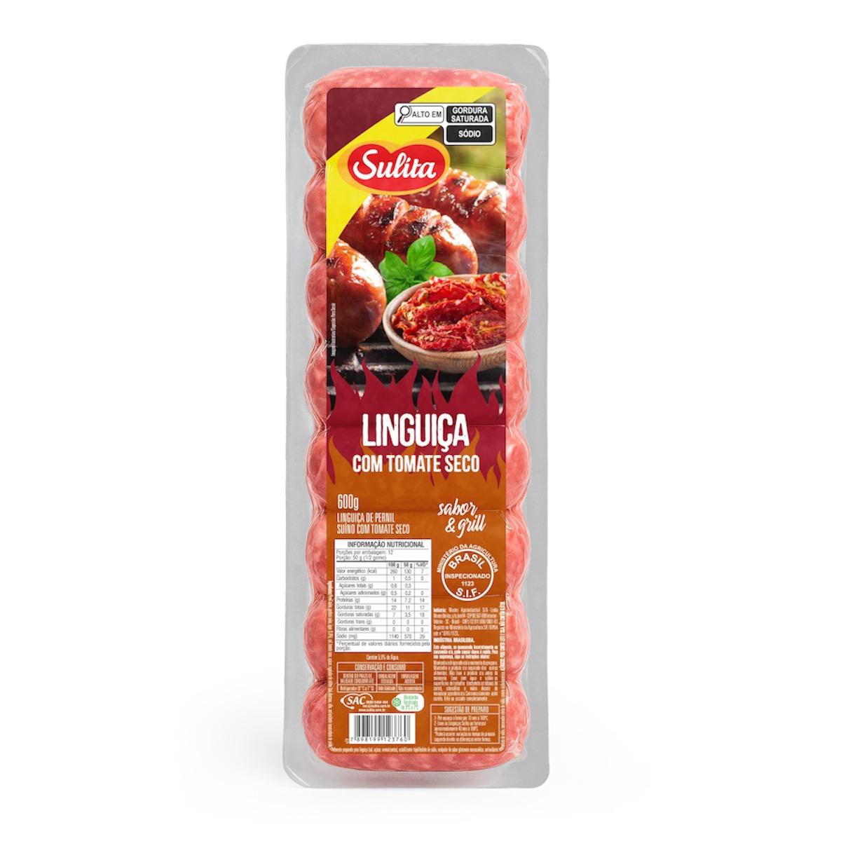 Linguiça Pernil Com Tomate Seco Sulita 600g