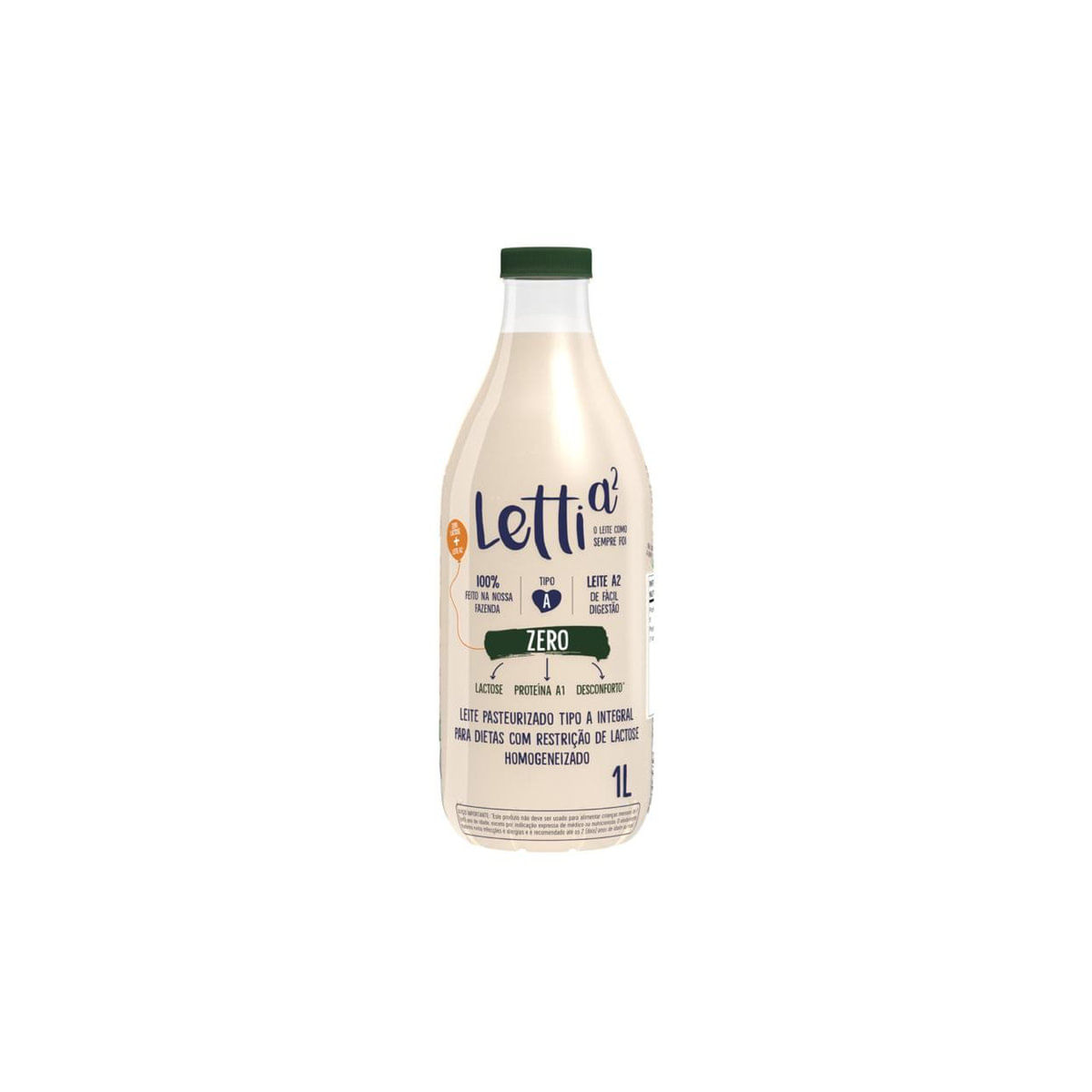 Leite Pasteurizado Letti A2 Integral Zero Lactose 1L Garrafa
