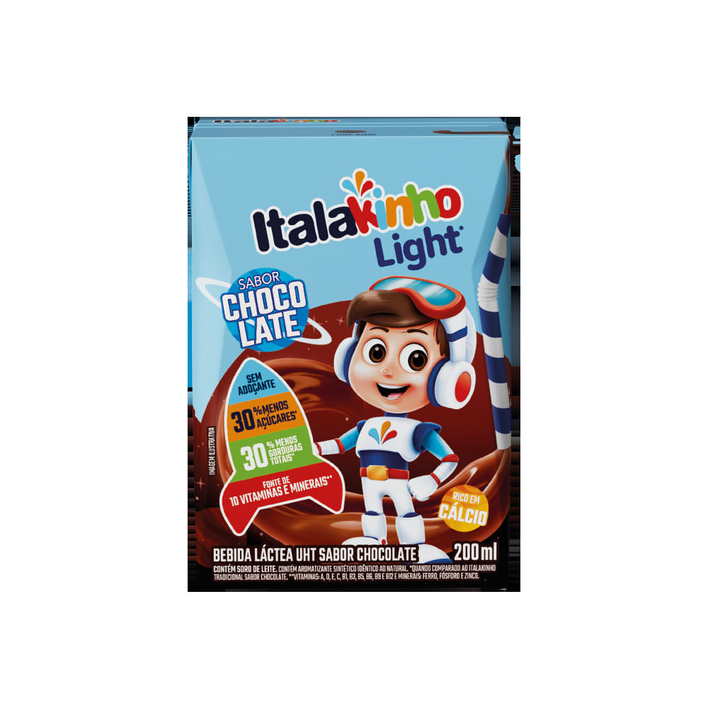 Bebida Láctea Italakinho Light Chocolate 200ml